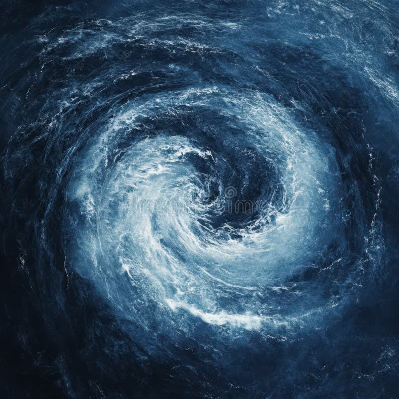 Swirling Ocean Currents Create a Dynamic Whirlpool during Sunset Hours ...