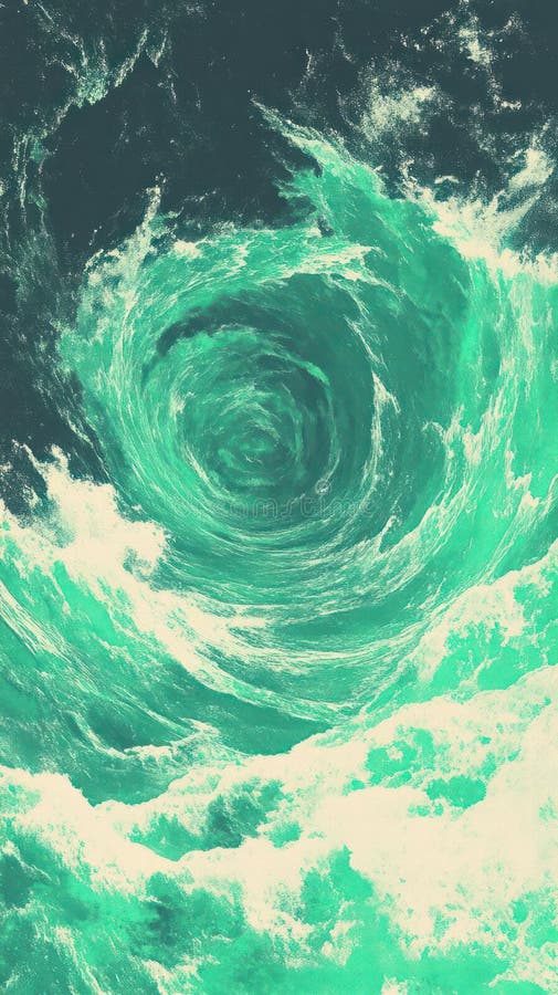 A Swirling Ocean Scene with Vibrant Turquoise Waves Creating a Dynamic ...