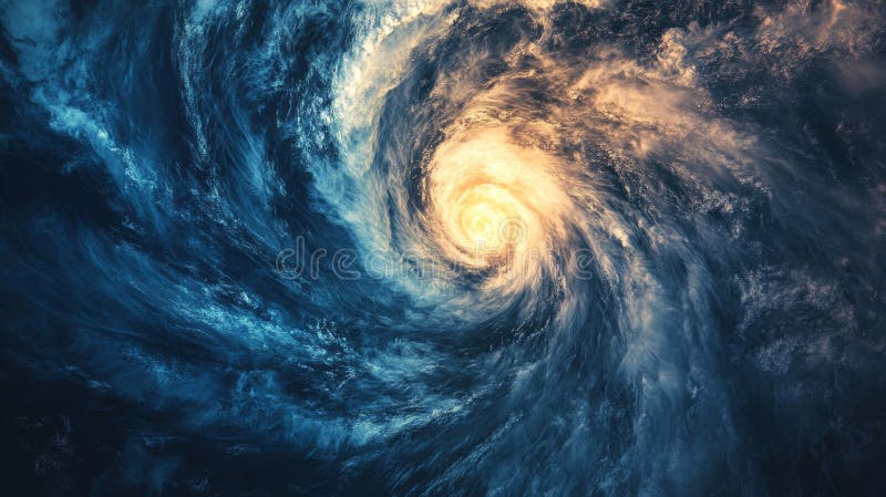 Swirling Ocean Vortex with Sunlight Above, Dynamic Natural Phenomenon ...