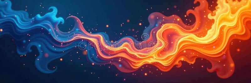 Swirling Orange Fire Overlays Sharp Blue Geometric Shapes , Blue Shapes ...