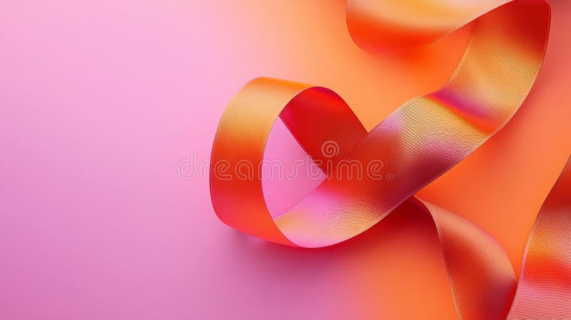 A Swirling Orange Ribbon on a Pink Background Stock Illustration ...