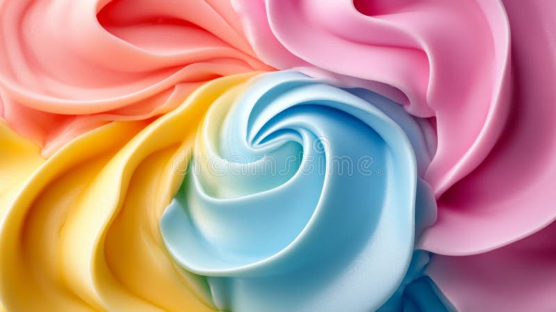 Swirling Pastel-Colored Cream in a Circular Design Stock Illustration ...