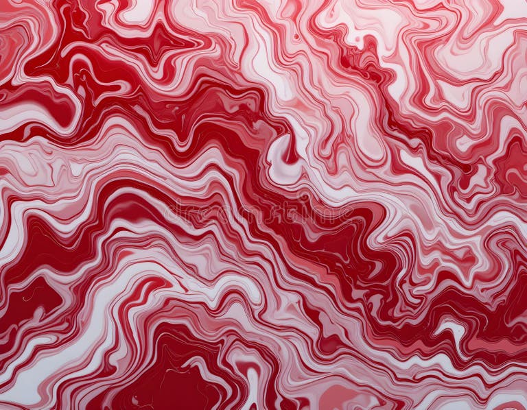 Swirling Pattern of Red and White Marbled Texture, Resembling Fluid ...