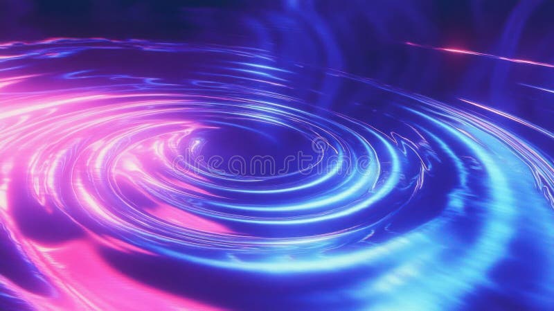 Abstract Neon Swirling Liquid, Vibrant Pink and Blue Energy Vortex ...