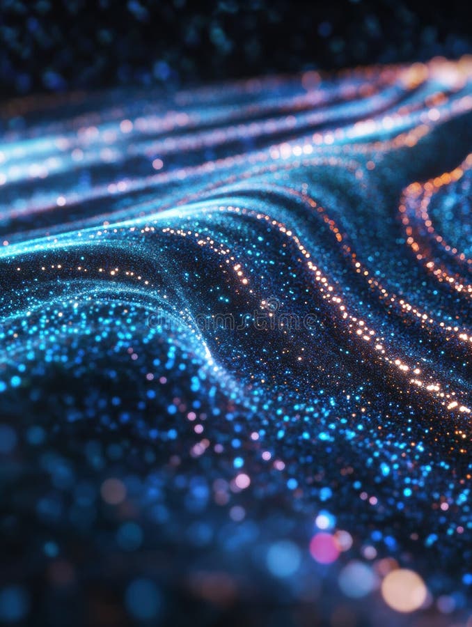 Shimmering Waves of Blue and Gold Light Create a Mesmerizing, Twinkling ...