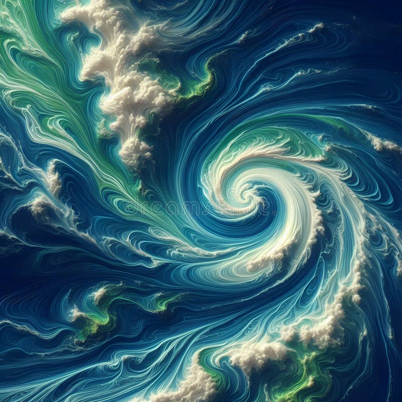 Swirling Patterns of Blue and Green Hues, Resemble a Satellite View of ...