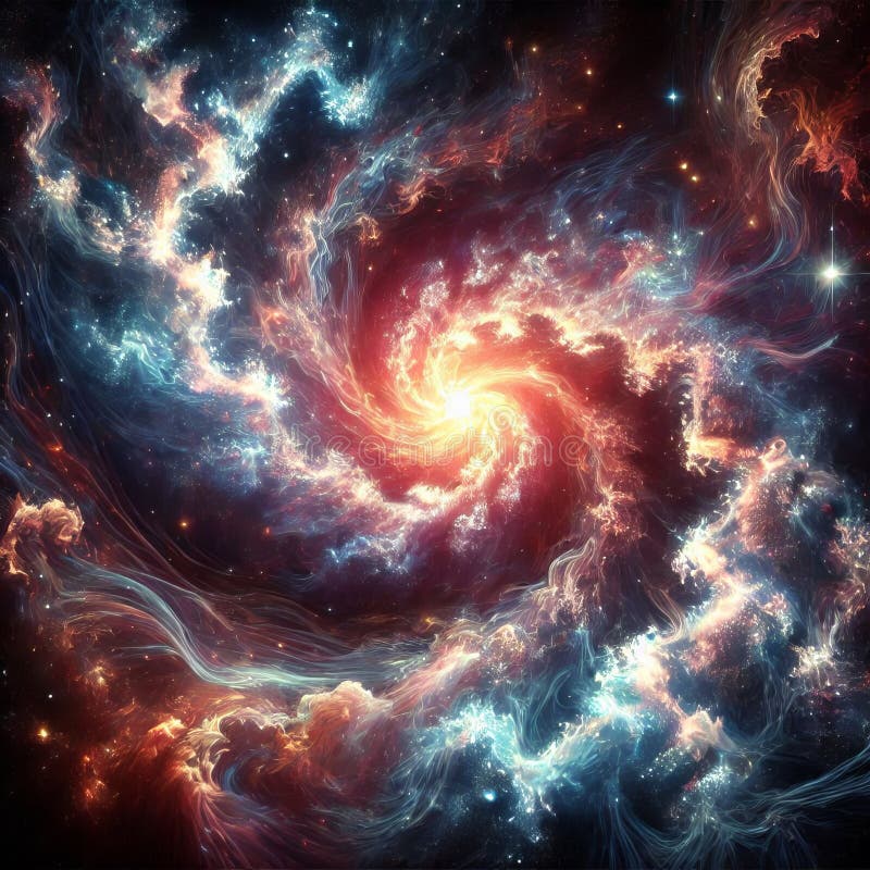 Swirling Patterns and Bursts of Glowing Color Simulating Interst Stock ...