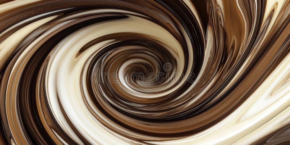 Swirling Patterns of Chocolate and Cream Create a Mesmerizing Visual ...