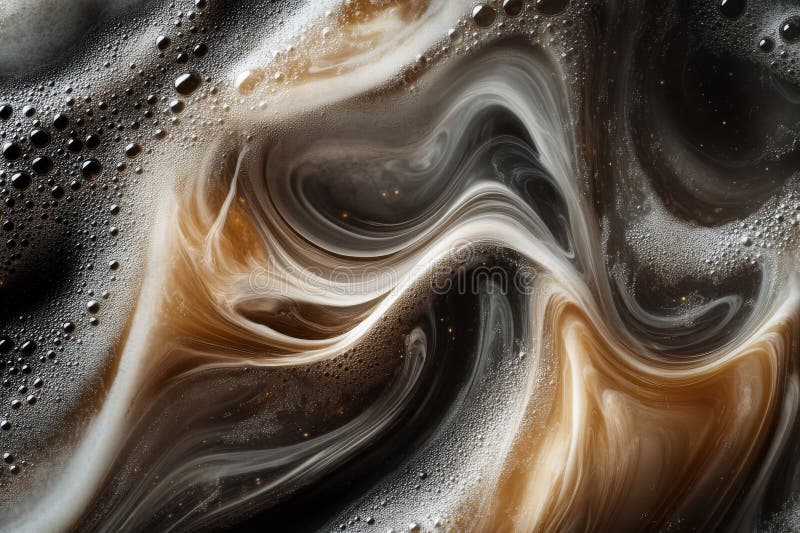 Swirling Patterns Coffee Cream Liquid Form Creating Artistic Textures ...