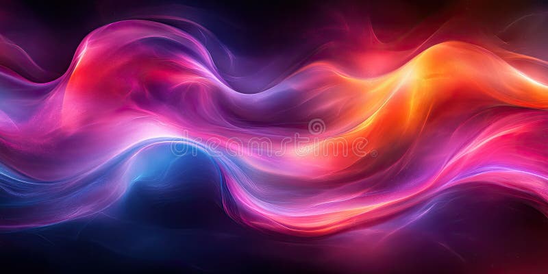 Colorful Abstract Waves Flowing Gracefully in a Dark Background with ...