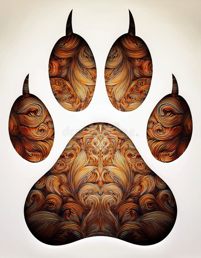 Swirling Patterns Create an Abstract Representation of a Paw Print in ...