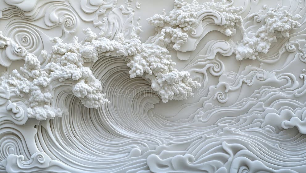 Swirling Patterns are Formed on a Wall by Decorative Plaster Stock ...