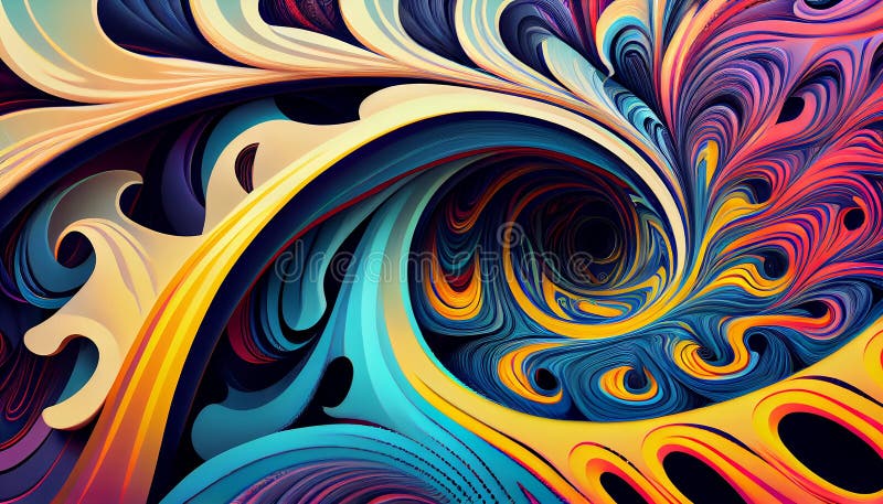 Swirling Patterns with a Marbled Texture, Bright and Bold Colors ...