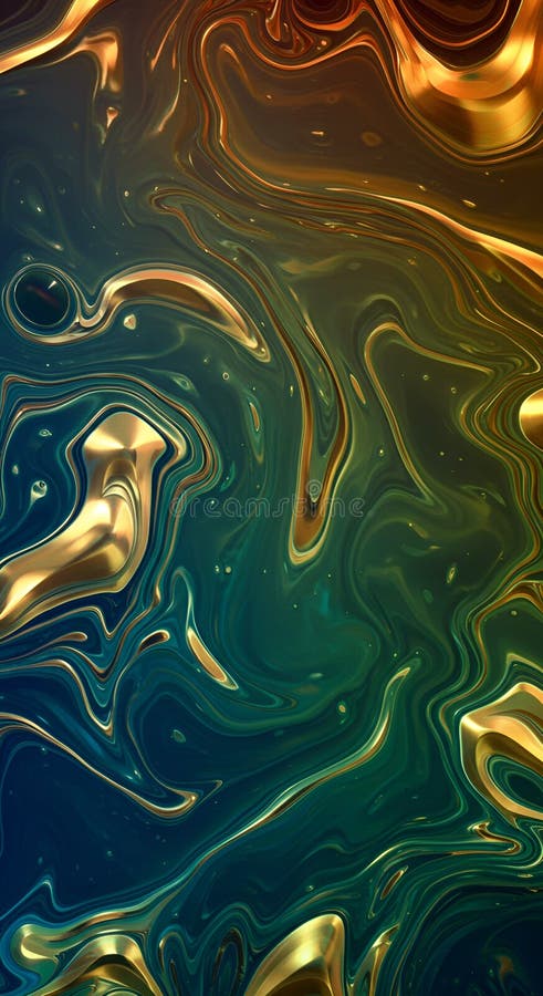 Sharp, Swirling Liquid Patterns with Vibrant Metallic Highlights Stock ...