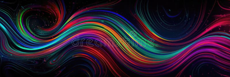 Swirling Patterns of Neon Colors Background. Generative AI Stock ...