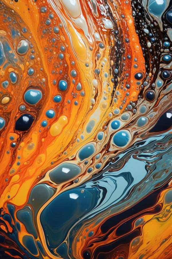 Swirling Patterns of Oil and Water Mix Stock Illustration ...
