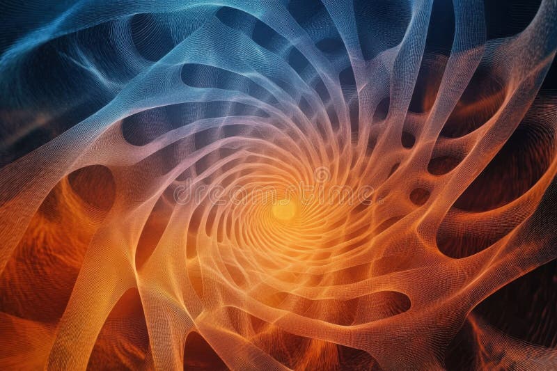 Swirling Patterns Orange Blue Creating Captivating Vortex Effect Stock ...