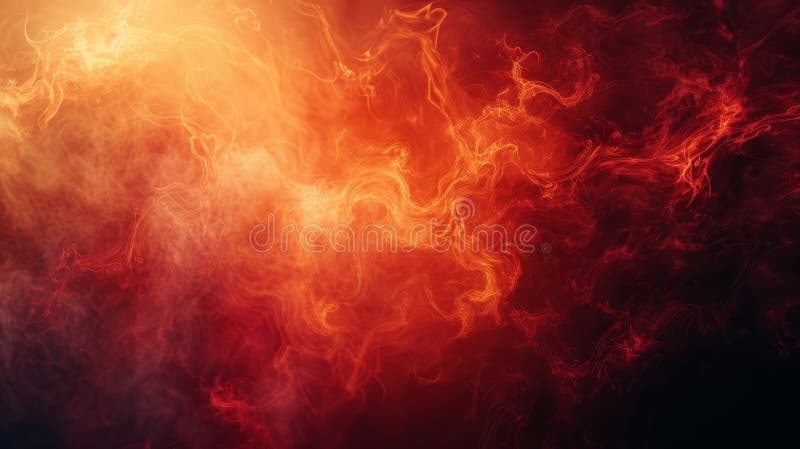 Abstract Orange and Red Smoke Swirling Against a Dark Background Stock ...
