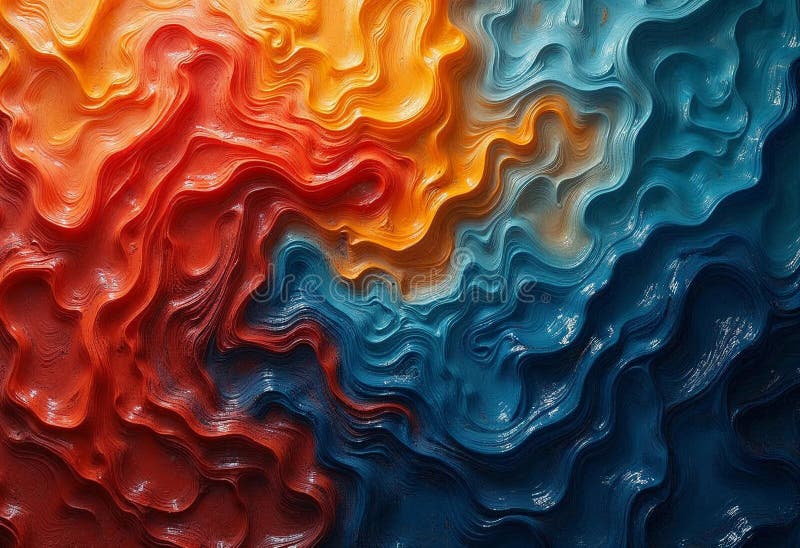 Vibrant Waves of Color Blend in an Abstract Composition of Movement and ...