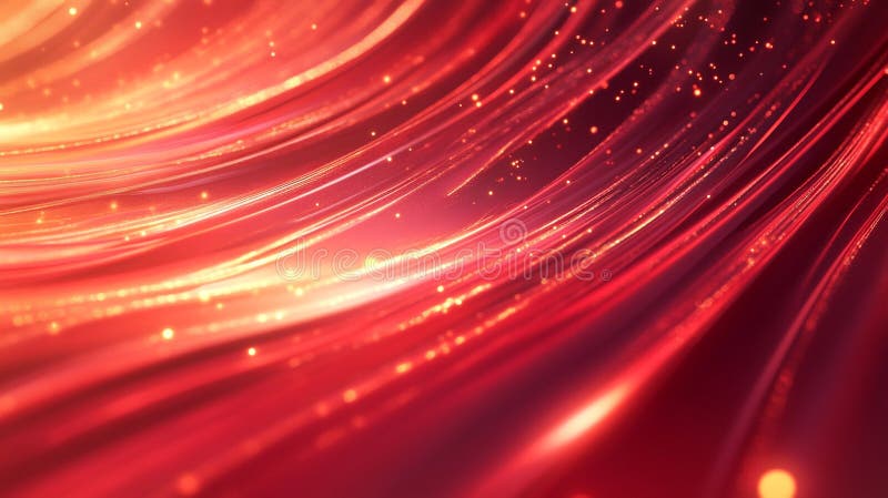 Vibrant Red and Orange Waves Create an Abstract Light Display at Night ...