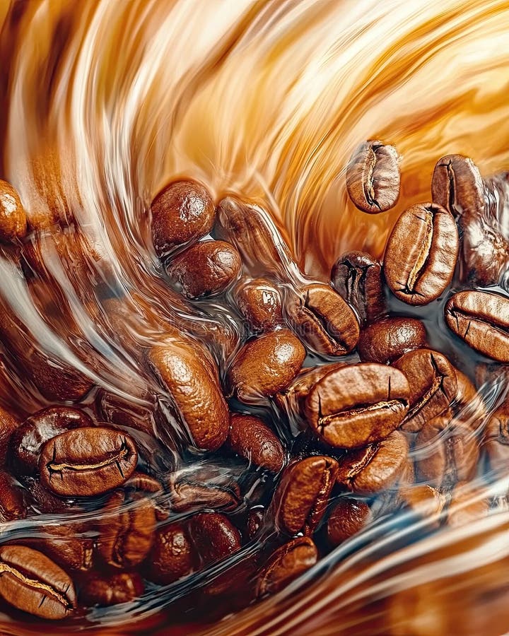 Swirling Patterns of Rich Coffee Beans and Cream Create a Mesmerizing ...