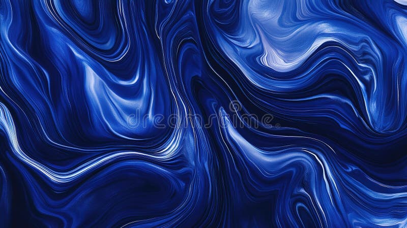 Abstract Blue Swirling Patterns Created through Fluid Art Techniques ...