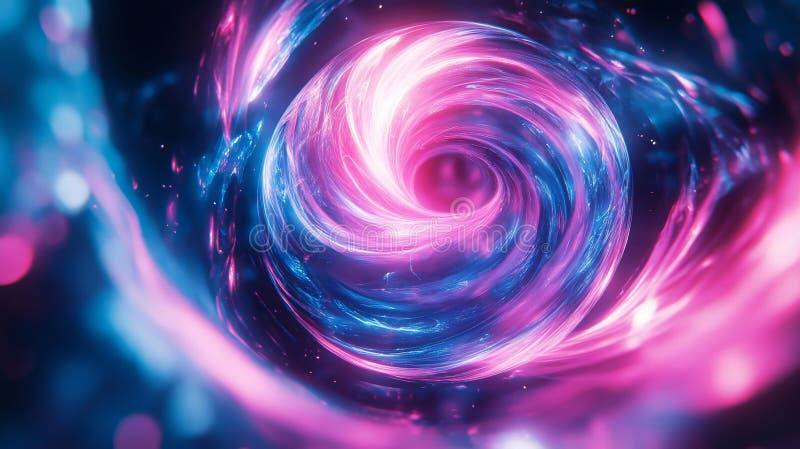 Swirling Pink and Blue Vortex with Glowing Lights and Cosmic Backdrop ...
