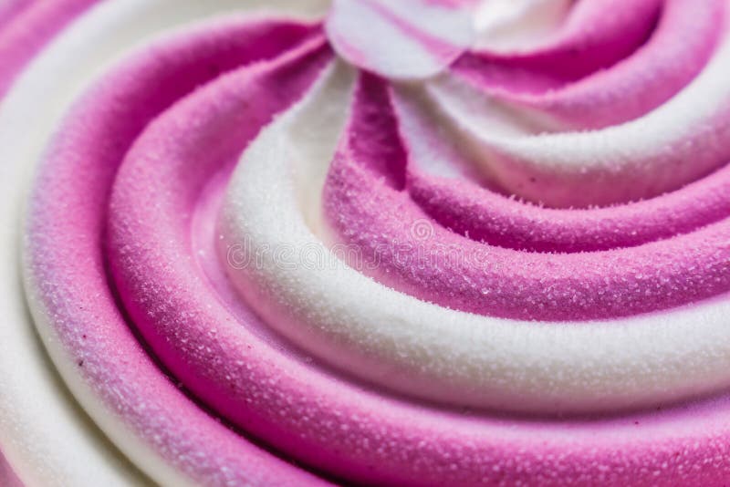 Swirling Pink Italian Ice Cream with a Ridged Pattern Background Stock ...