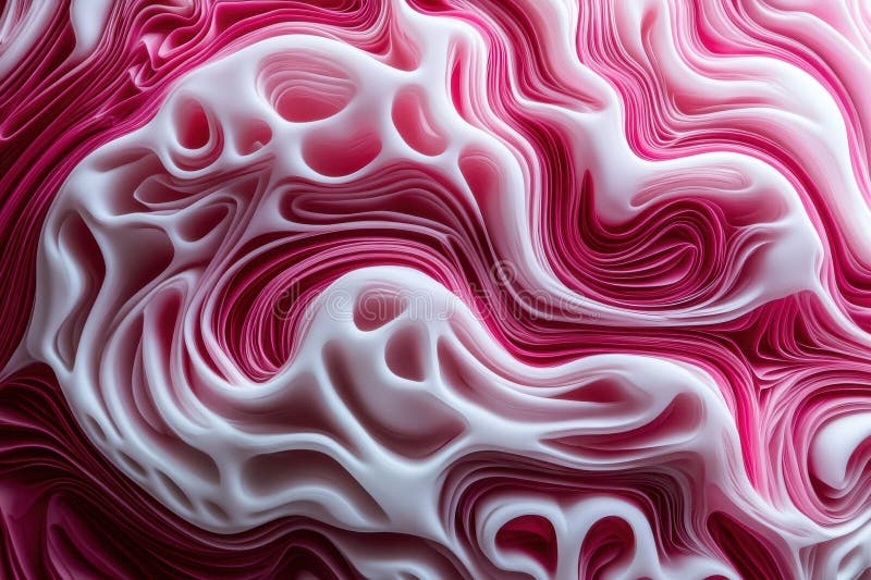 Swirling Pink and White Abstract Patterns Created by Fluid Motion and ...