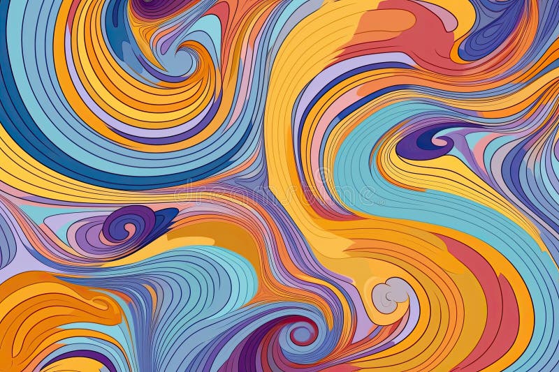 Swirling Psychedelic Pattern, Retro Wave Wallpaper, Fluid Groovy ...
