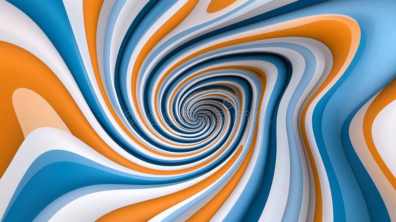 Swirling Psychedelic Pattern with Vibrant Orange Blue and White Colors ...