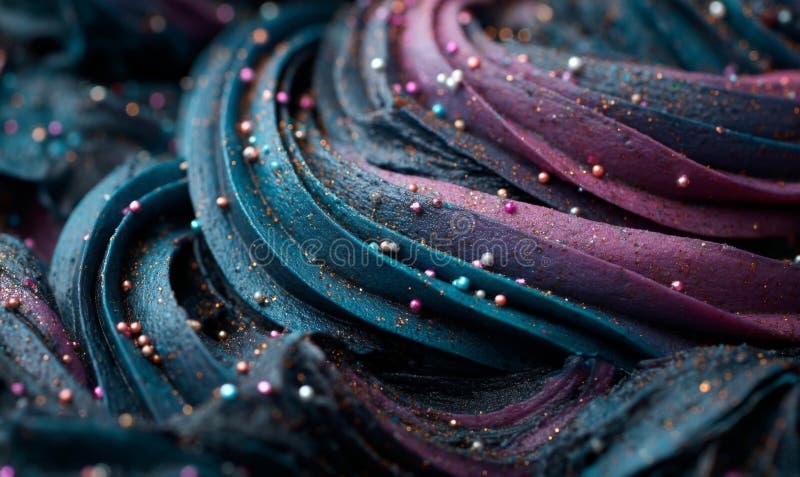 Swirling Purple and Blue Cream with Glitter Texture Stock Illustration ...