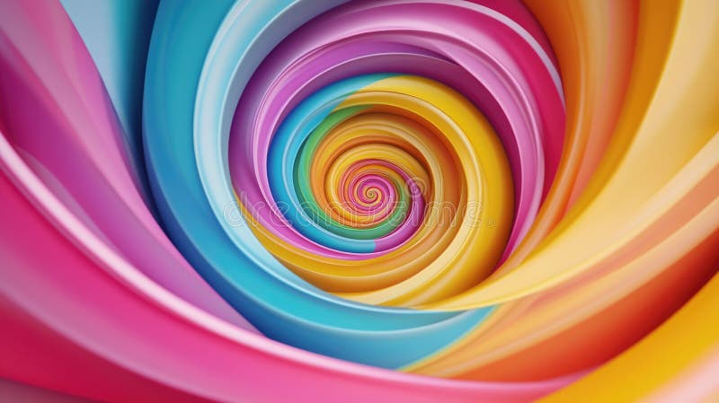 Rainbow Swirling Vortex stock illustration. Illustration of expression ...