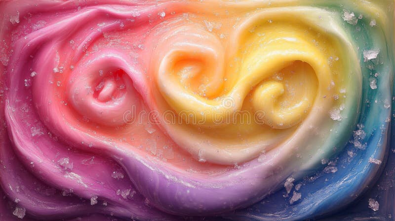Swirling Rainbow Slime with Glittering Texture Stock Illustration ...