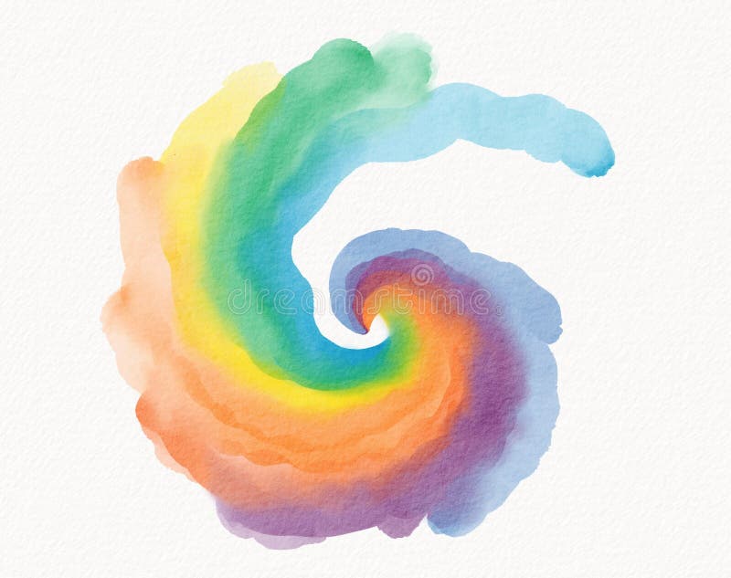 Swirling Rainbow Watercolor Spiral with Smooth Transitions ...