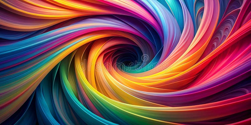 Swirling Ribbons of Color Twist into a Vortex a Dance of Hues in a ...