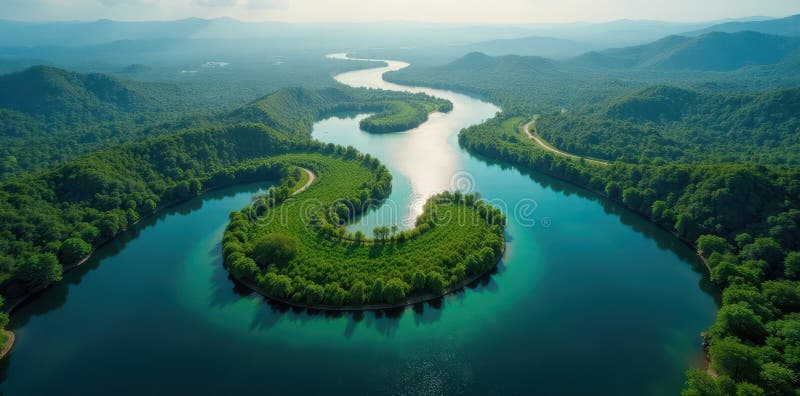 Swirling River Delta, Intricate Network of Meandering Waterways from ...