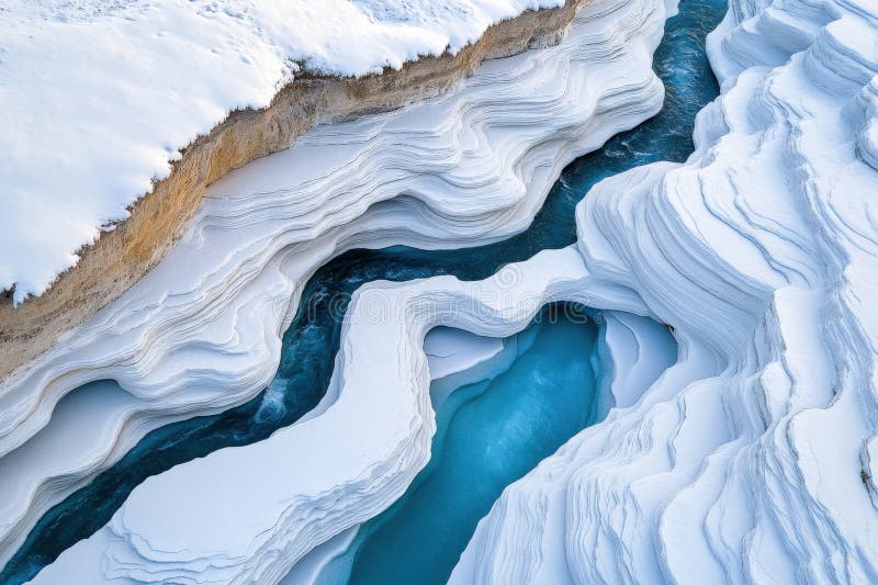 Swirling River Foam Patterns Illuminated by Natural Light Create ...