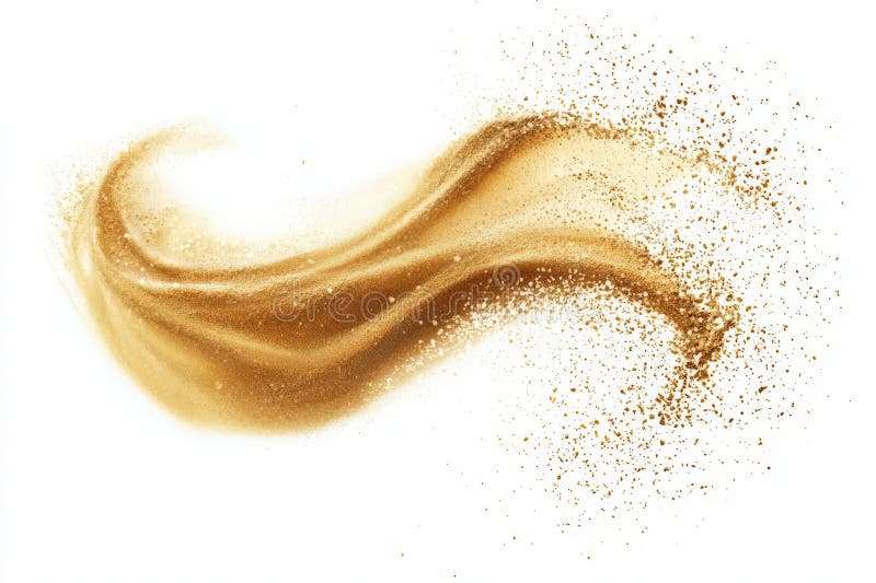 Swirling Sand Explosion Creating Dynamic Shapes and Patterns, Golden ...
