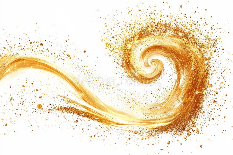 Swirling Sand Explosion Creating Dynamic Shapes and Patterns, Golden ...