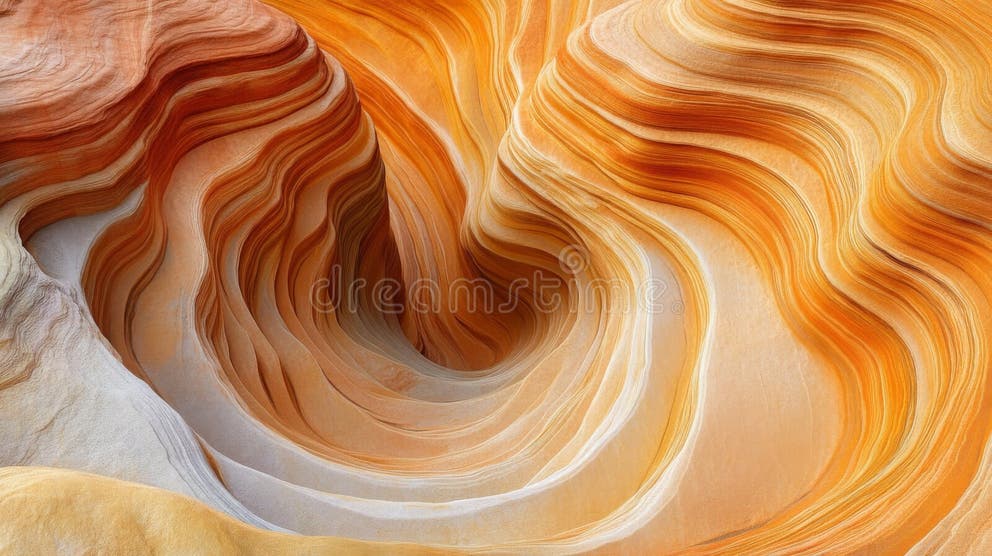 Swirling Sandstone Layers Form Abstract Canyon Pattern Stock Illustration - Illustration of ...