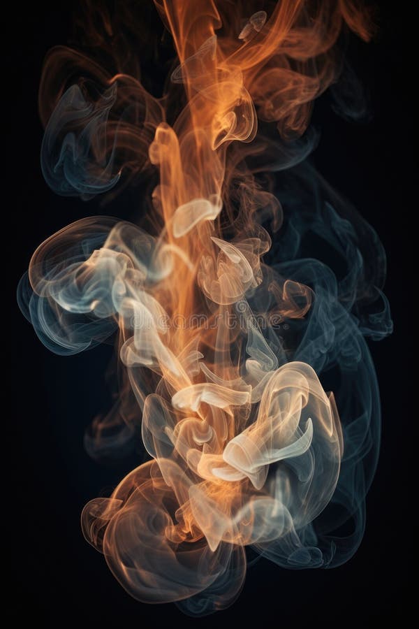 Swirling Smoke Patterns Against a Dark Backdrop Stock Illustration ...
