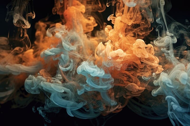 Swirling Smoke Patterns Illuminated by Ambient Light Stock Image ...