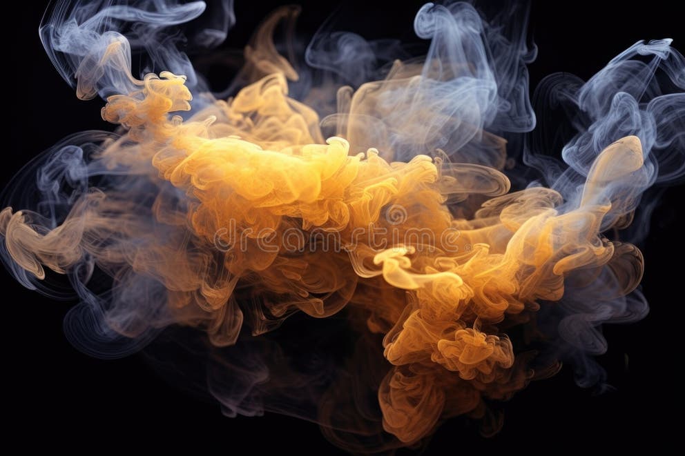 Swirling Smoke Patterns Illuminated by Ambient Light Stock Image ...
