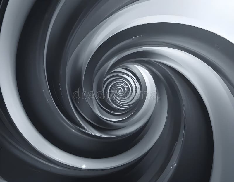 "Swirling Grey Spiral Vortex - Abstract 3D Tunnel Effect Modern Art" Stock Illustration ...