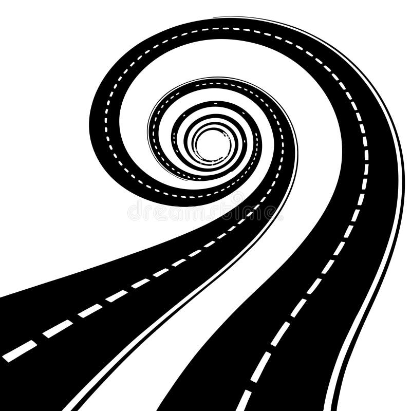 Swirling Spiral Road Design Suitable for Tattoo and Coloring Book ...