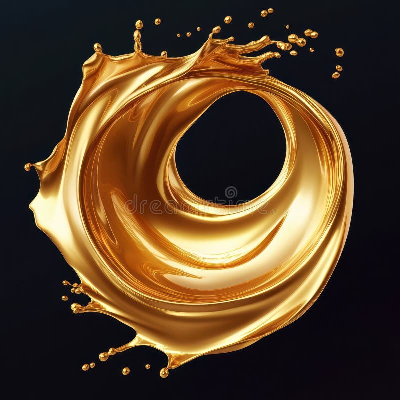 A Swirling Splash of Golden Liquid Against a Dark Background, Evoking ...
