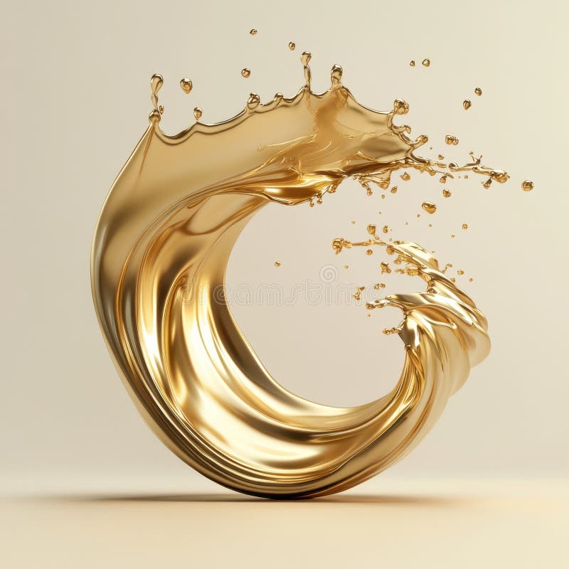 A Swirling Splash of Golden Liquid, Showcasing Fluid Dynamics and ...
