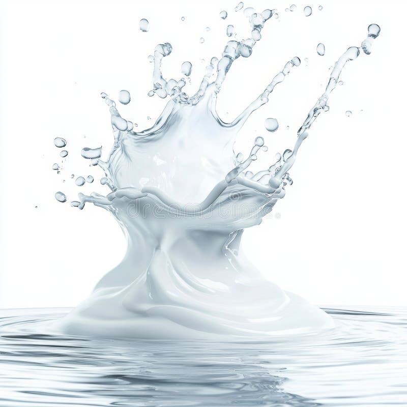 A Swirling Splash of Water with Vanilla Cream on a Transparent ...