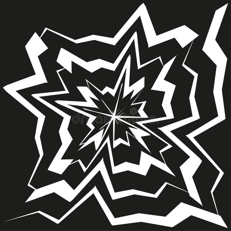 Swirling Star Icon. Dynamic Black Figure. Abstract Twist Form. Vector ...